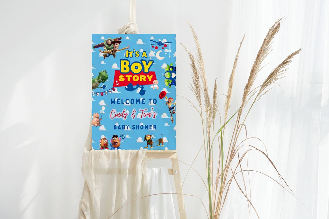 It's a Boy Story Welcome Sign Editable A1 Boy Story Baby - Etsy