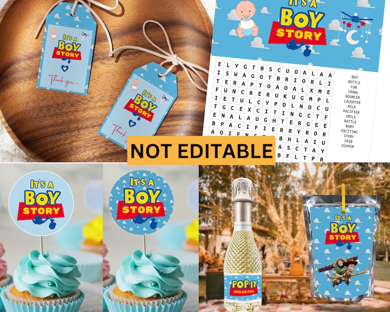 It's a Boy Story Bundle Baby Shower Bundle Toy Story Theme - Etsy