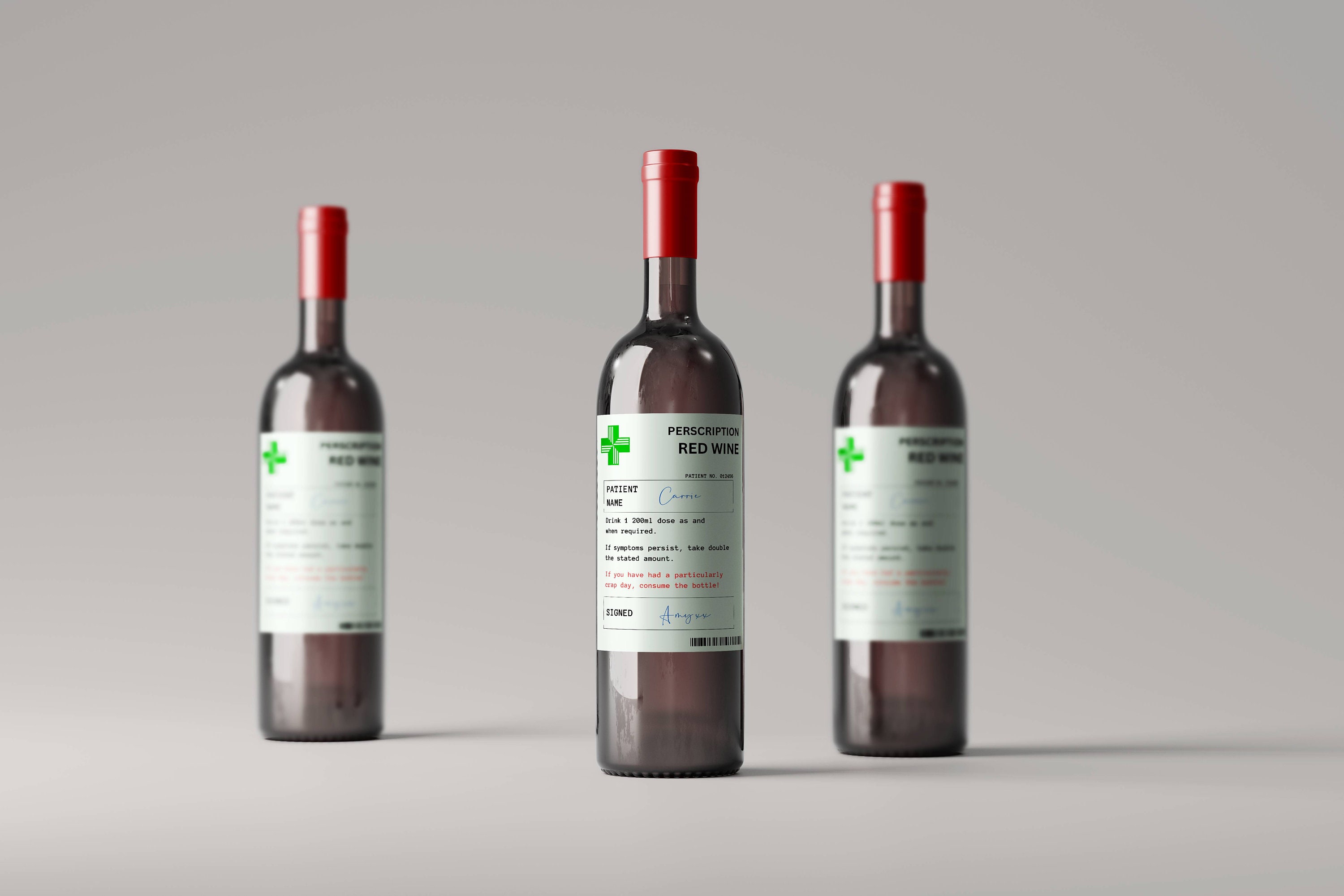 Editable Prescription Wine Label DIY Wine Template Teacher Gift Wine ...