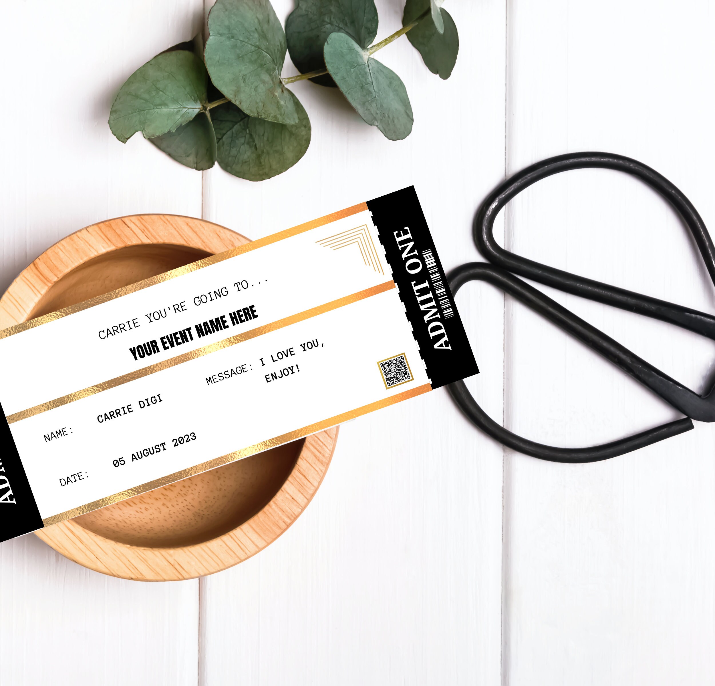 Editable DIY Event Ticket Template Concert Ticket Instant Digital ...