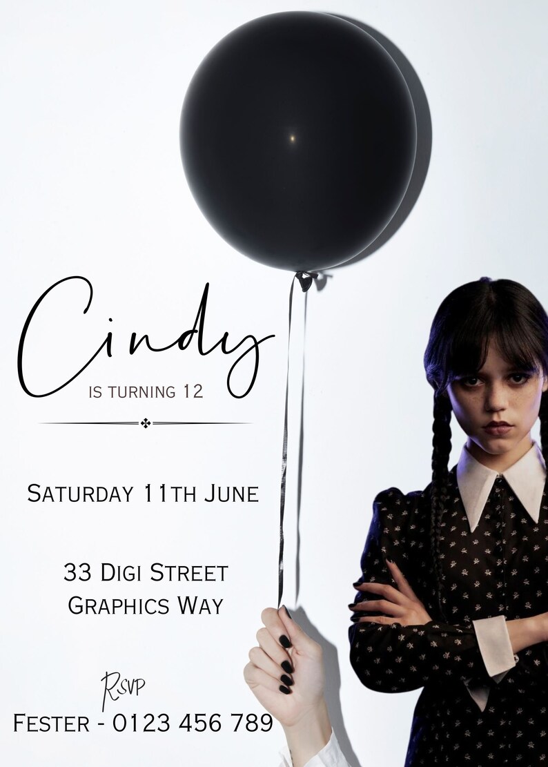 Wednesday Adam's Invitation Instant Download Editable - Etsy