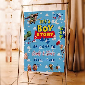 It's a Boy Story Welcome Sign Editable A1 Boy Story Baby Shower Poster ...