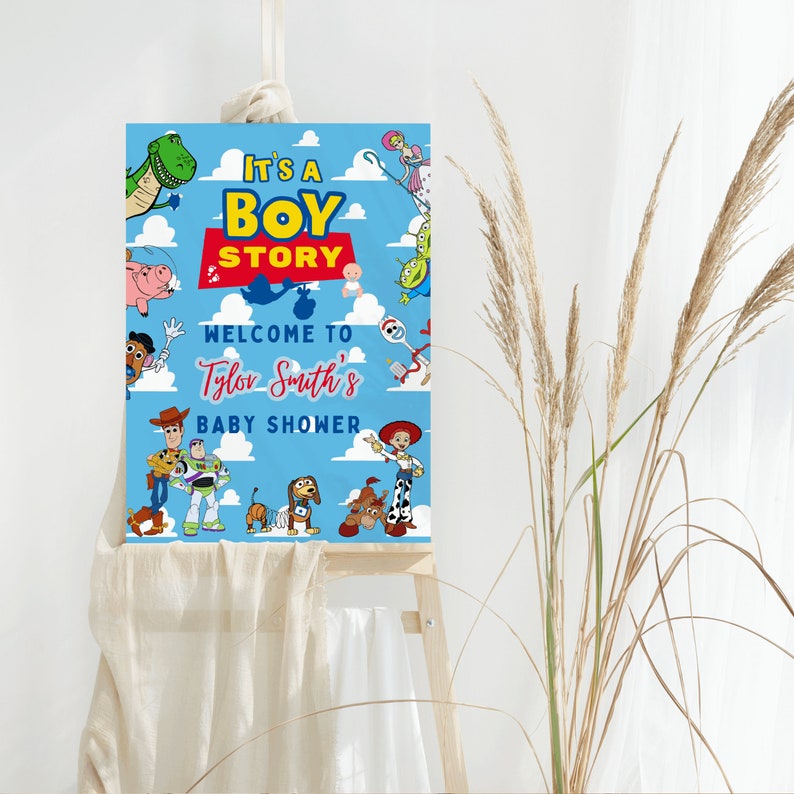 It's a Boy Story Welcome Sign Editable A1 Boy Story Baby Shower Poster ...