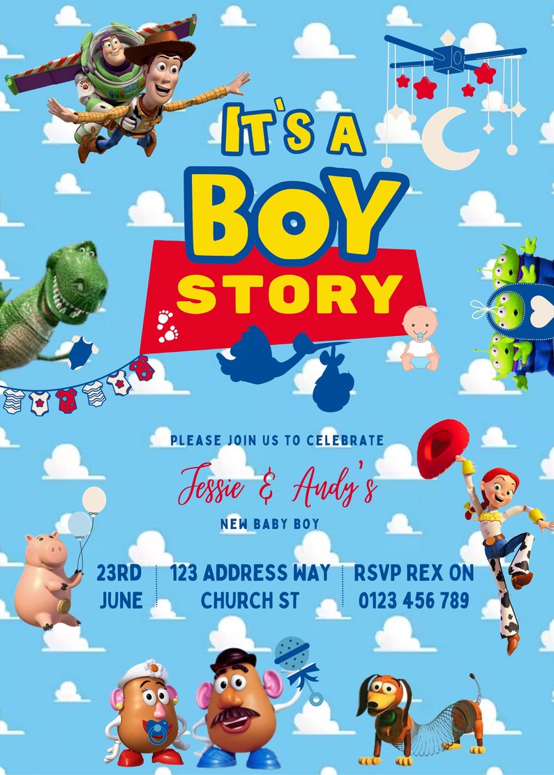 Toy Story baby shower Invitación digital toy story baby shower invita E ...
