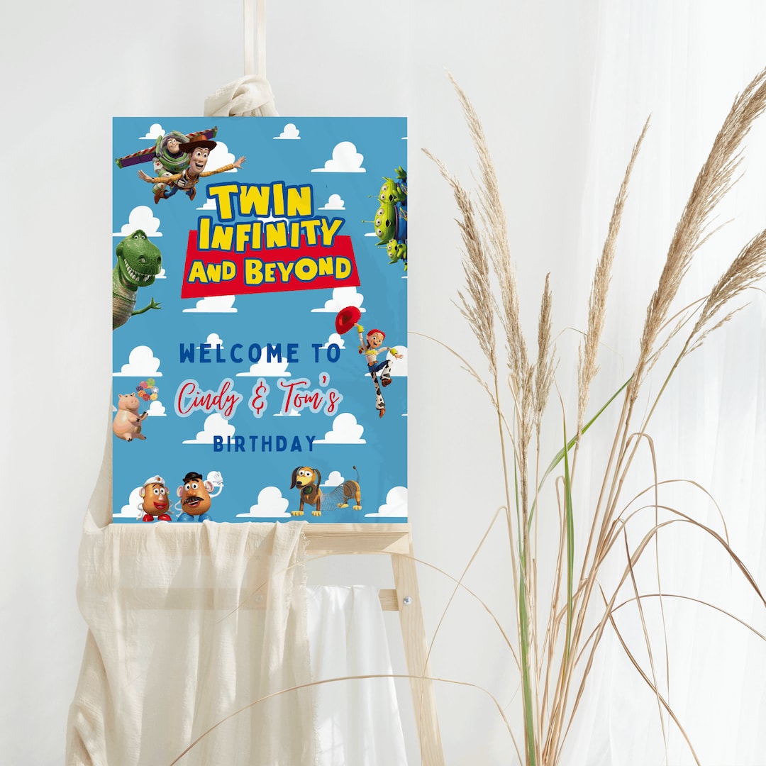 Twin Infinity Welcome Sign Editable A1 Boy Story Baby Shower Poster - Etsy