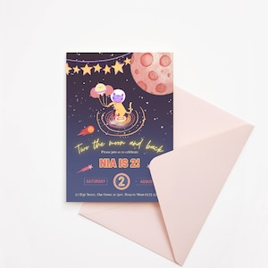 Two the Moon Invitation Space Invite Instant Digital Download Space ...