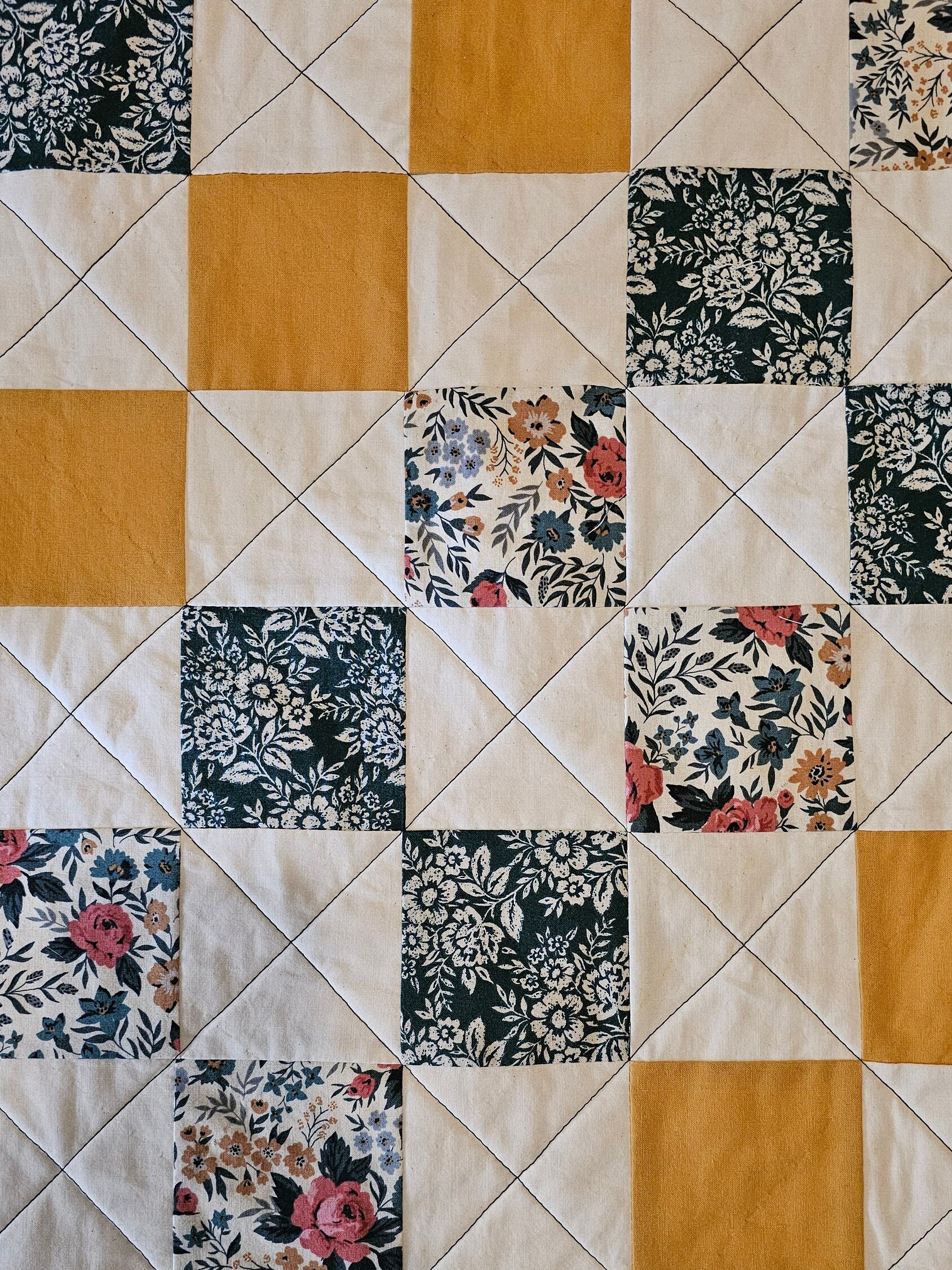 Floral Handmade Quilt Checker Pattern Quilt Baby Girl Quilt Floral ...