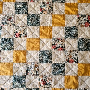 Floral Handmade Quilt Checker Pattern Quilt Baby Girl Quilt Floral ...