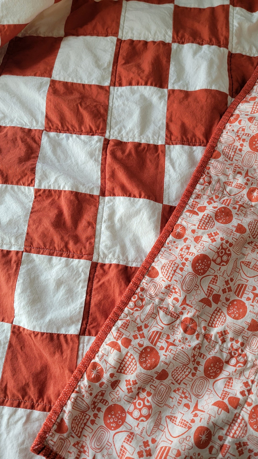 Checker Pattern Handmade Quilt | Cottage Core Style Quilt | Gender ...