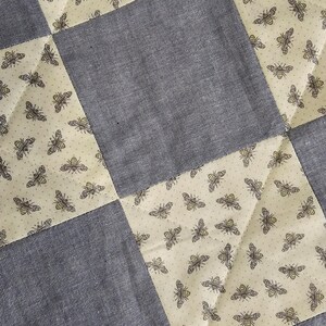 Chambray Blue Checker Bee Pattern Handmade Quilt Gender Neutral Quilt ...