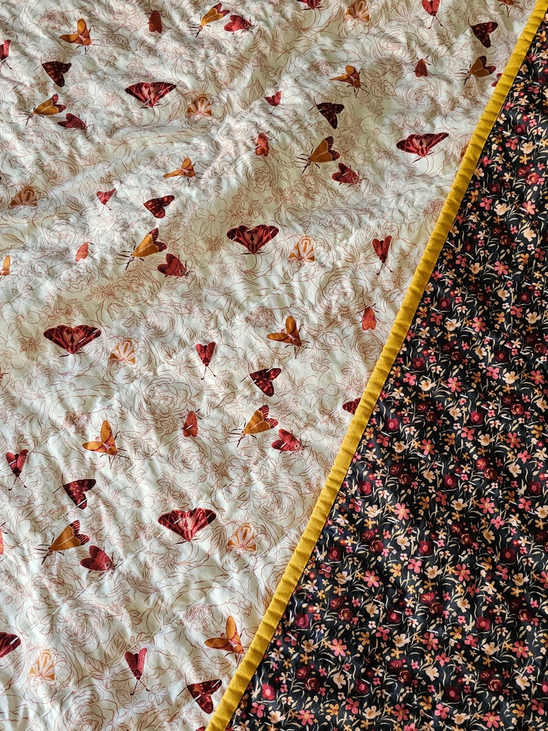 Floral Print Handmade Quilt Moth Print Cottage Core Style Quilt Baby ...