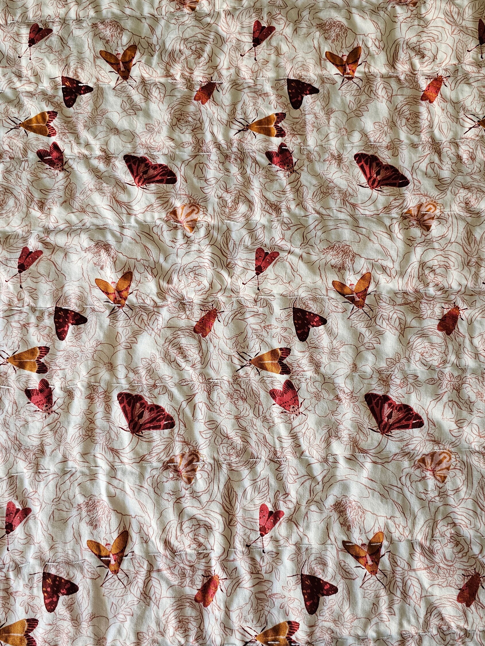 Floral Print Handmade Quilt Moth Print Cottage Core Style Quilt Baby ...