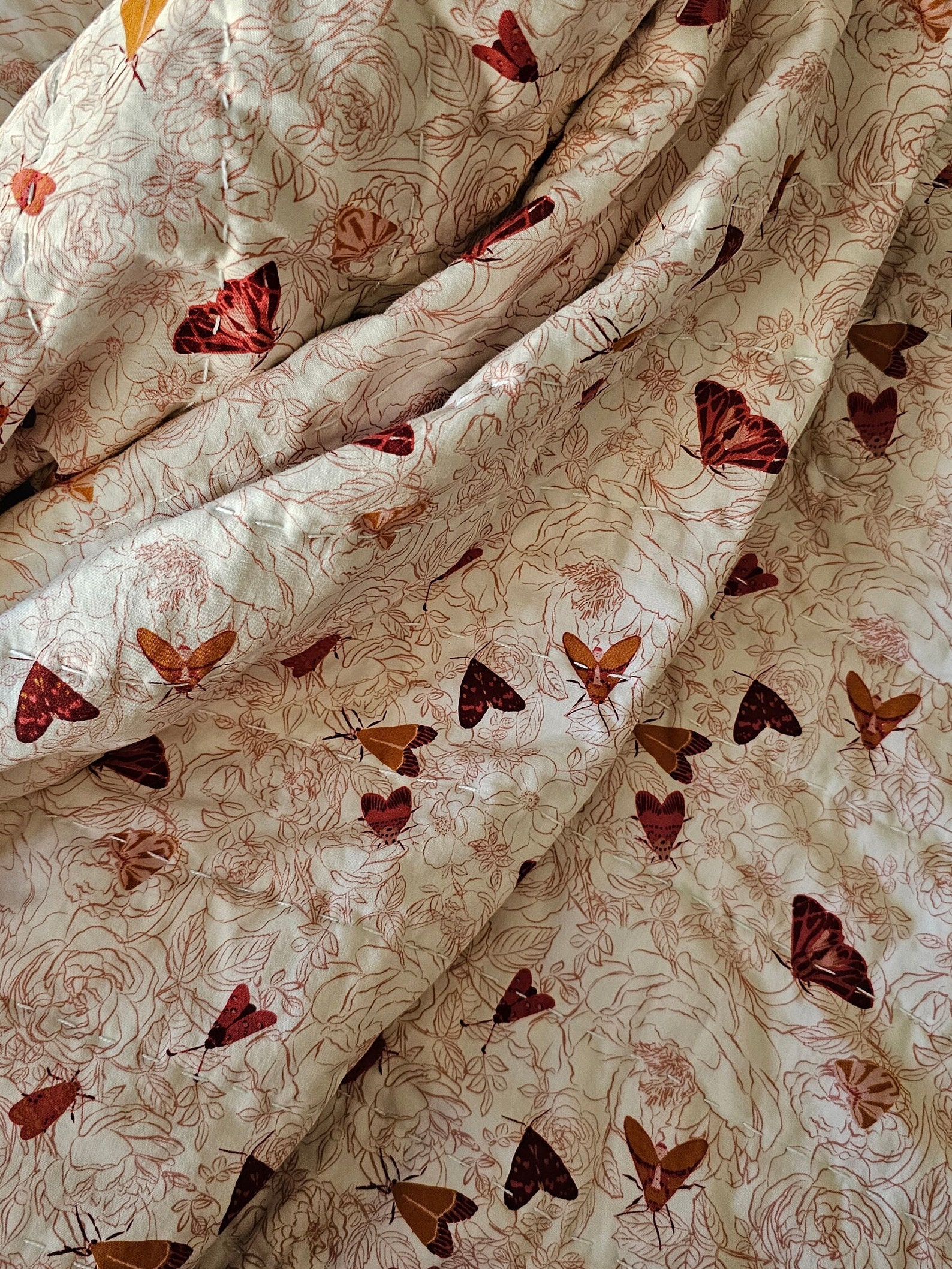 Floral Print Handmade Quilt Moth Print Cottage Core Style Quilt Baby ...