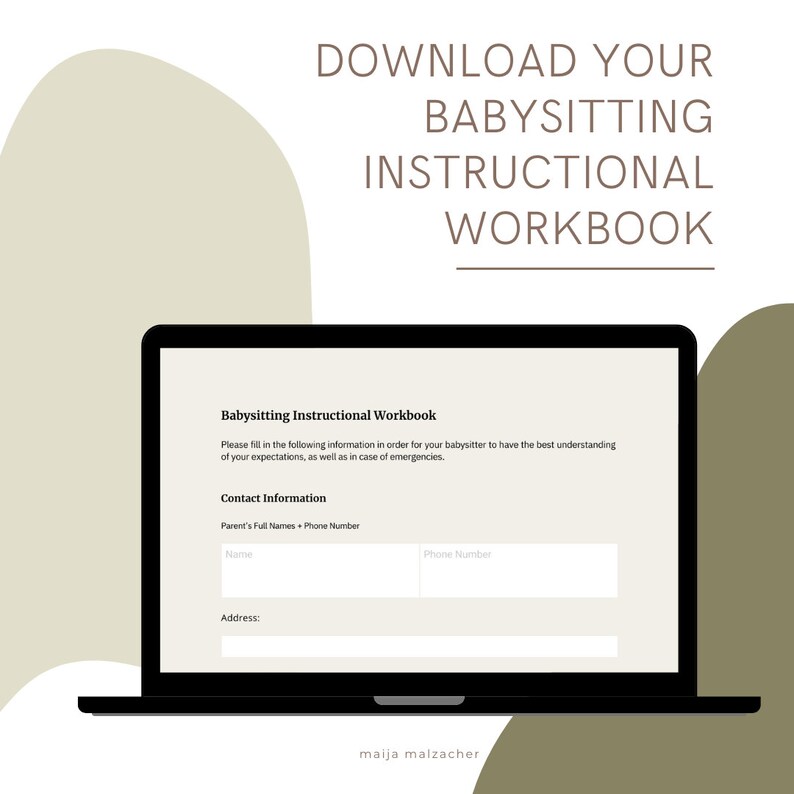 Babysitting Guide, Instructions for Childcare, Customizable Printable ...