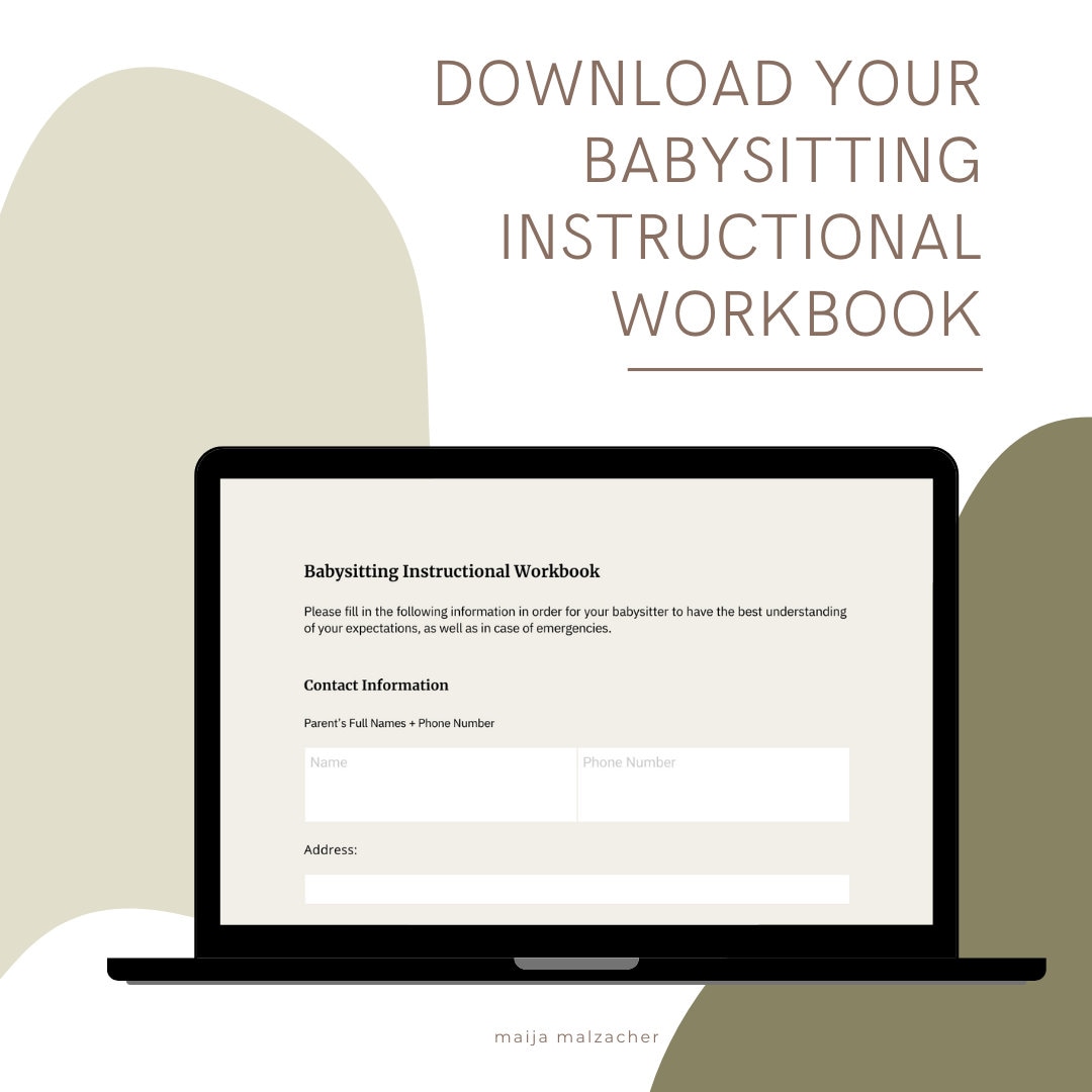 Babysitting Guide, Instructions for Childcare, Customizable Printable ...