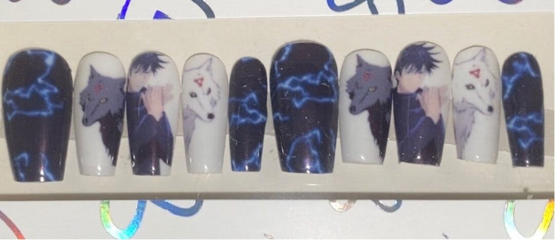 Curse Anime Nails - Etsy