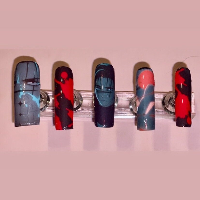 Curse Anime Nails - Etsy