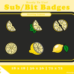 Growing Lemons Twitch Sub | Bit Badges | Badges for Streamers - Etsy