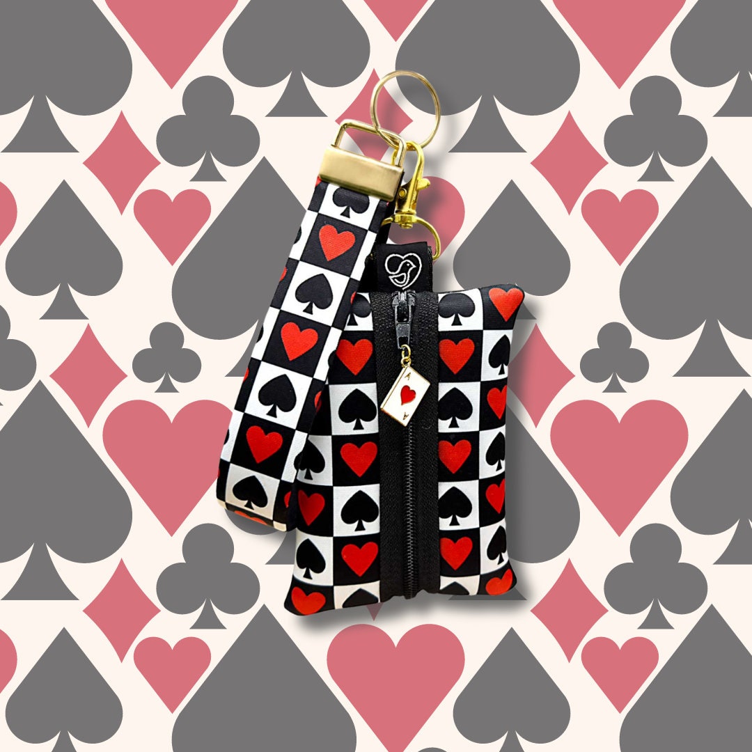Playing Card Charm Pouch, Ace of Spades or Ace of Hearts Charm, Playing ...