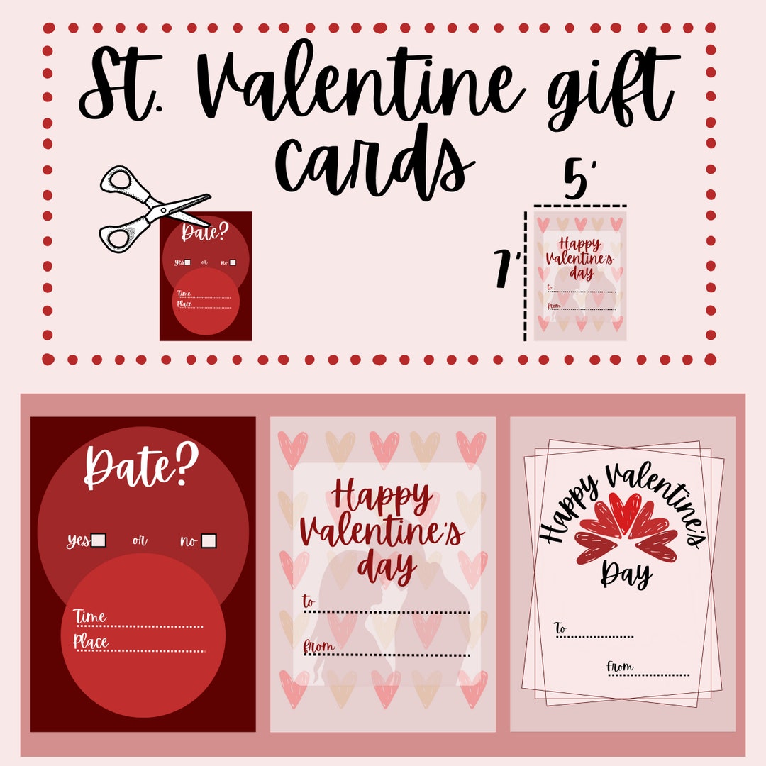 Valentine's Day Card / Printable Valentine Cards / Digital Valentines ...