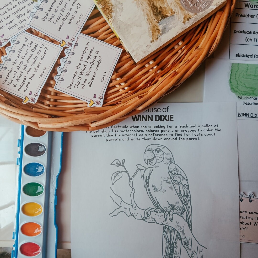 Because of Winn-dixie Literature Guide, Novel Study - Etsy