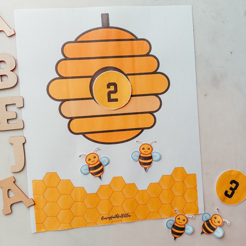 Bee Hive Manipulative Montessori Inspired Printable Preschool ...