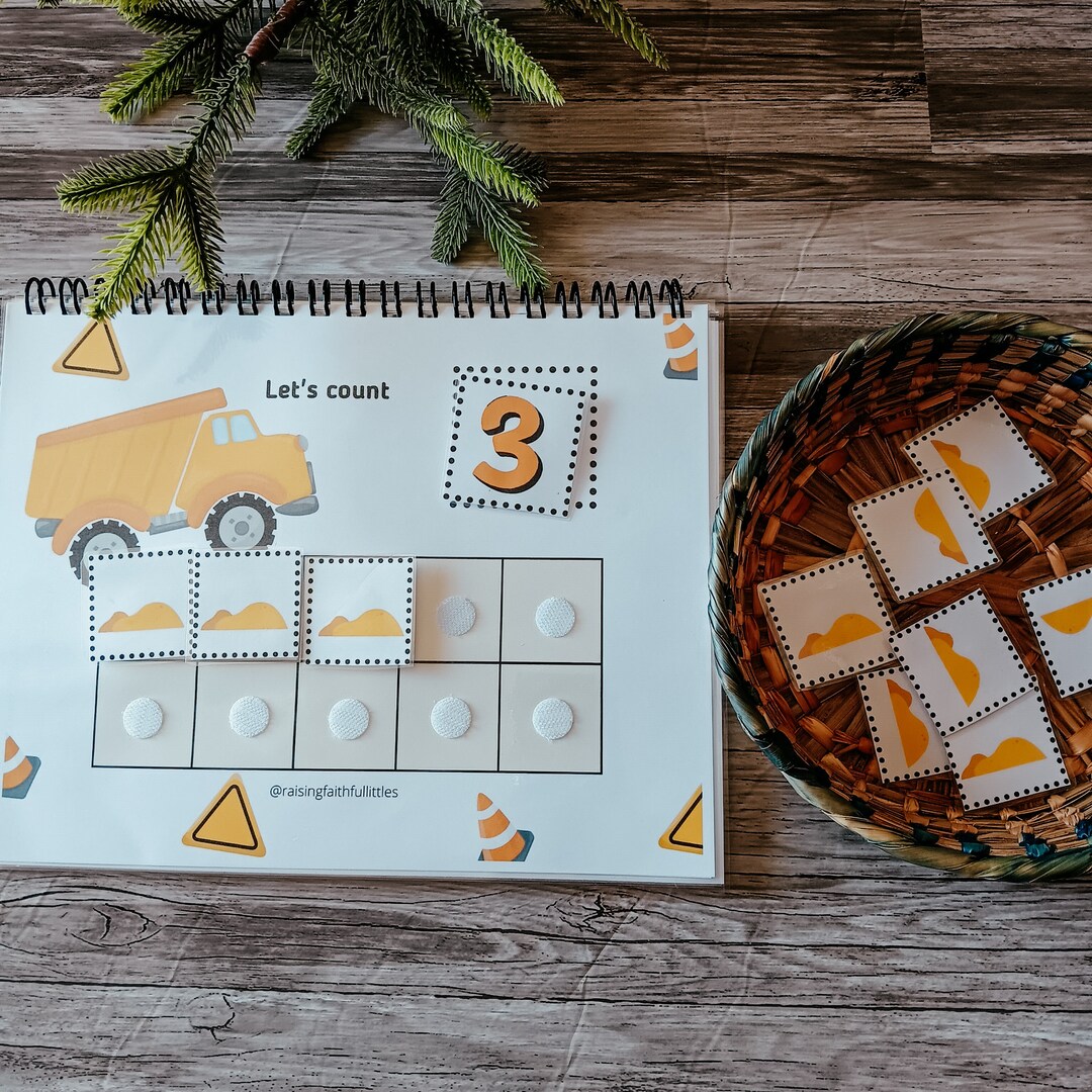 Construction Site Busy Binder- Toddler Busy Book - Preschool Quiet Book ...
