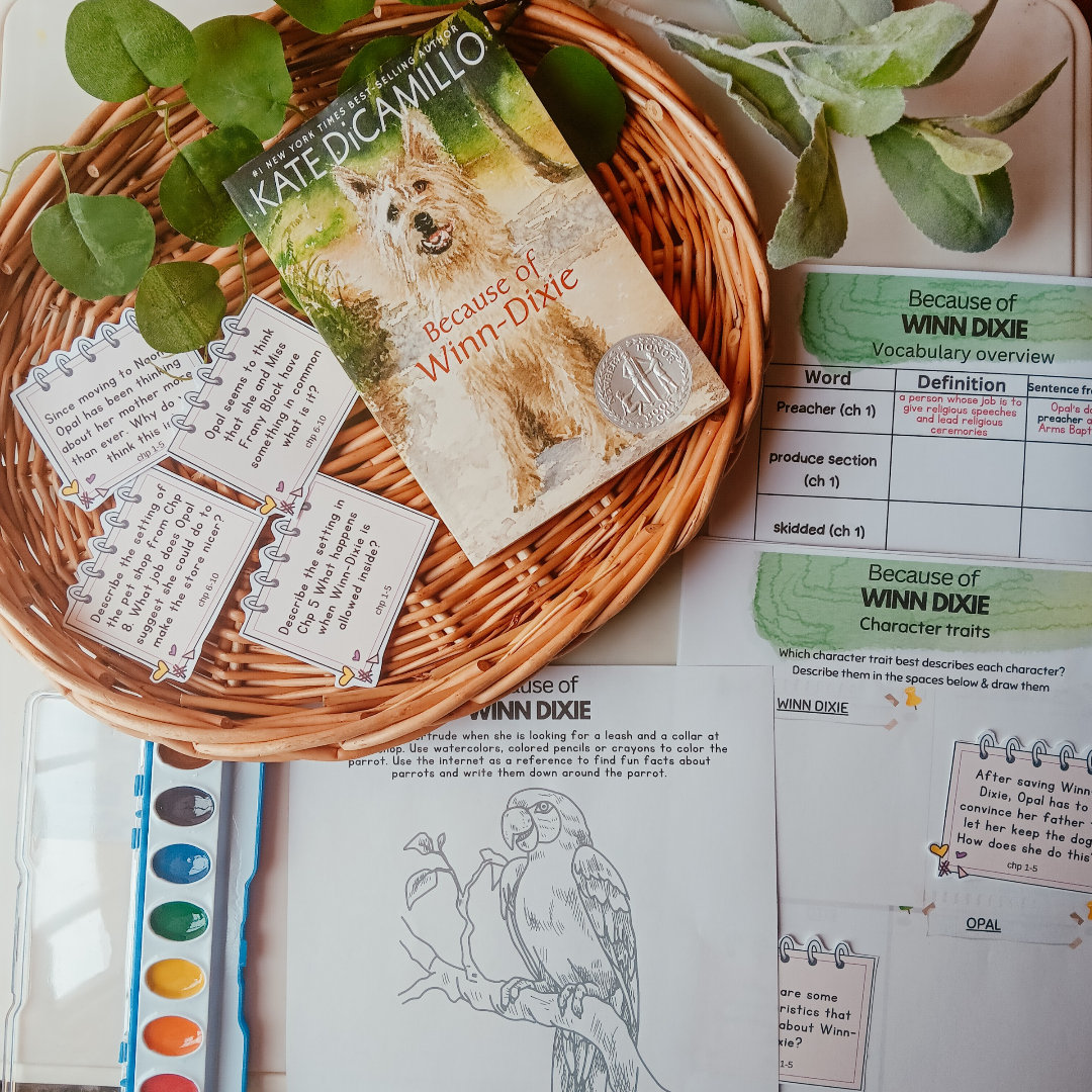 Because of Winn-dixie Literature Guide, Novel Study - Etsy