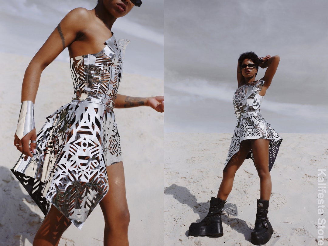 Vestido espejo Burning man ropa festival traje Rave traje Steampunk ...