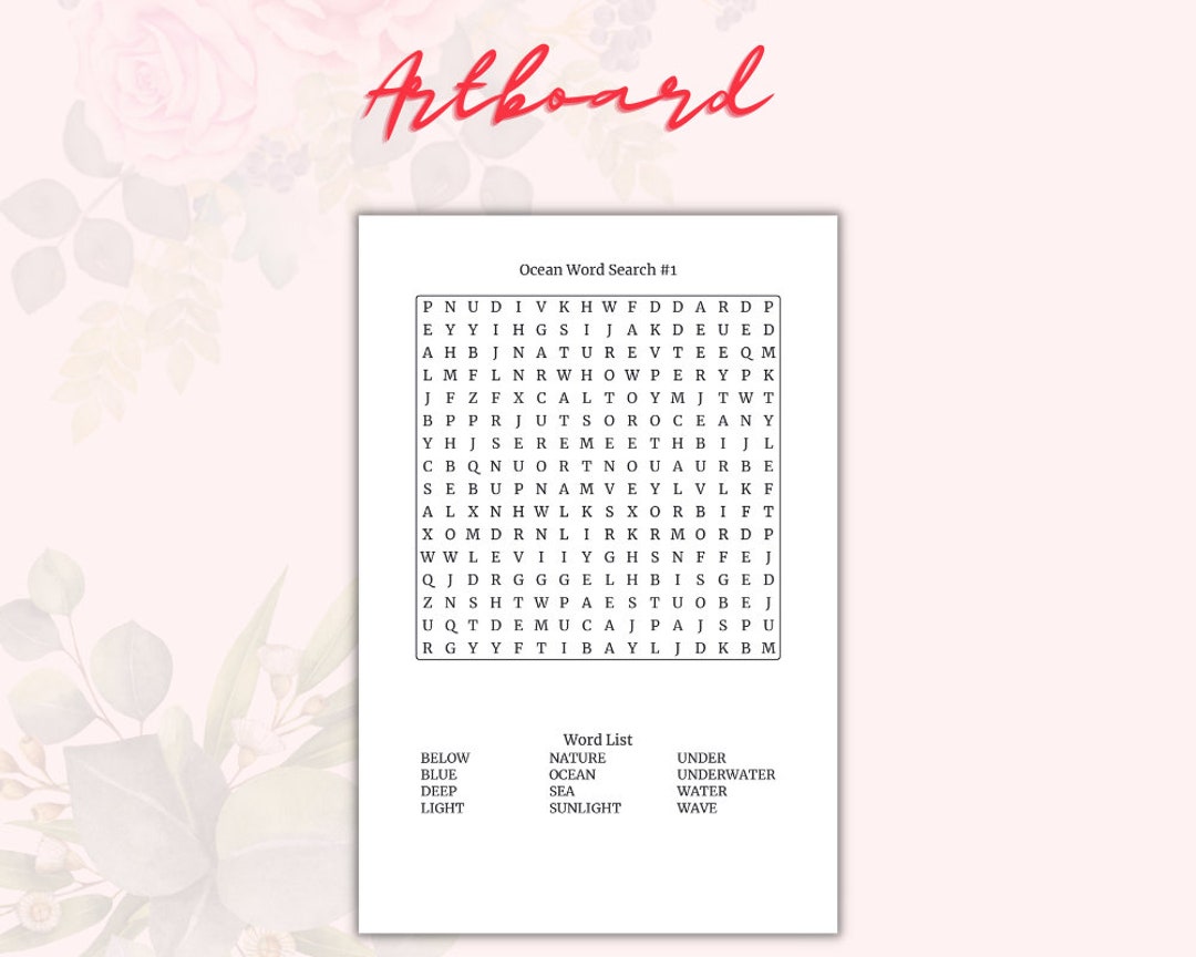 Ocean Word Search KDP, for Kids, Boys, Girls, Summer Word Search Puzzle ...