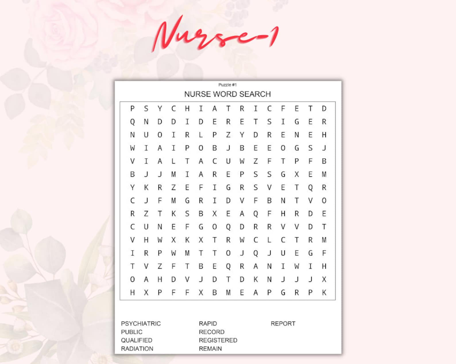 Nurse Word Search Puzzle KDP, Funny Nurse Word Search Puzzle, Nurse ...