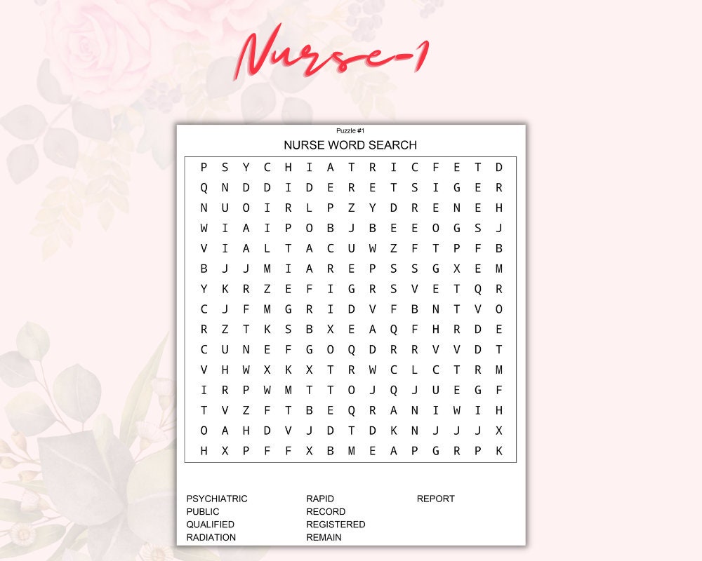 Nurse Word Search Puzzle KDP, Funny Nurse Word Search Puzzle, Nurse ...