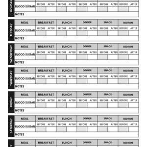 Blood Sugar Level Tracker - Printable Booklet, Blood Glucose Level ...