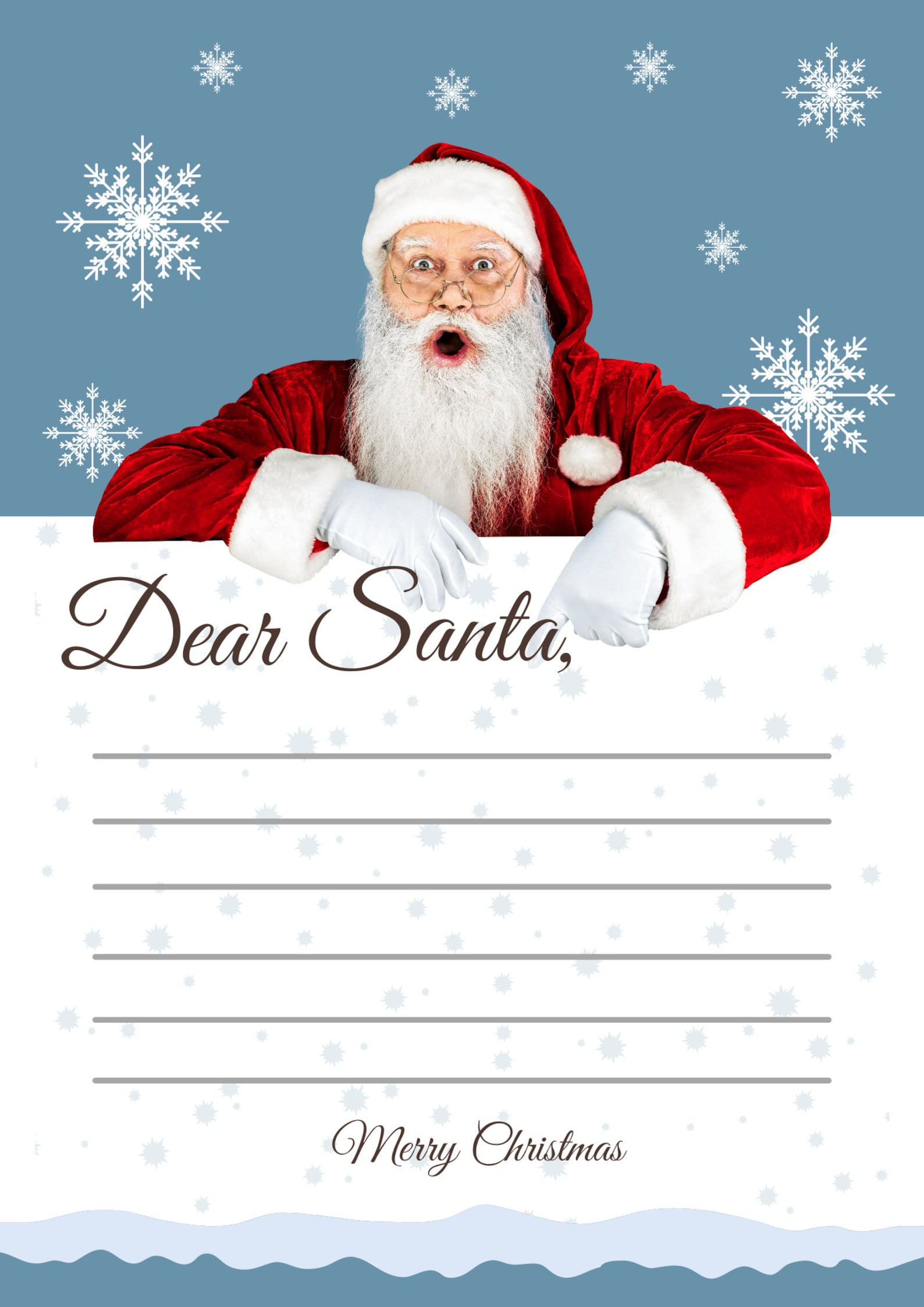 Letter to Santa Printable, Digital File Christmas Wishlist, Children's ...