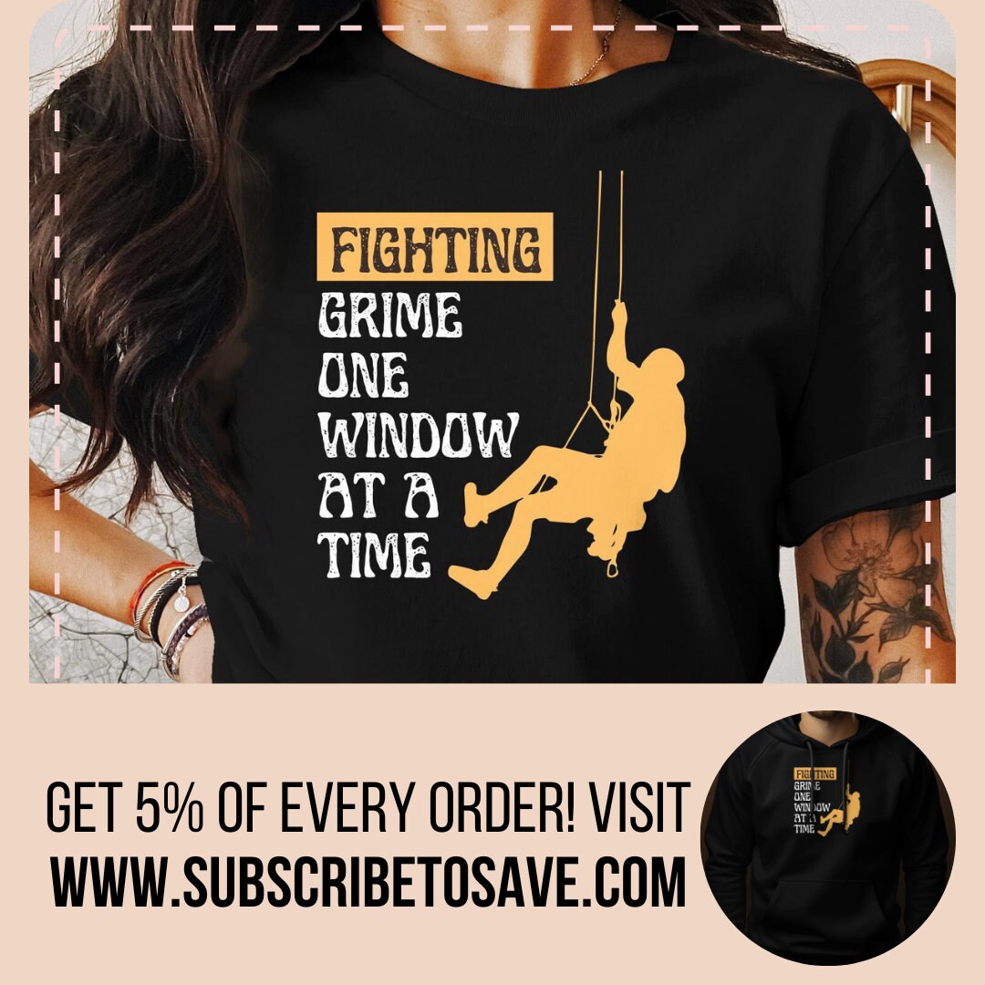 Window Cleaner T-shirt, Absailing Window Washer Hoodie, Skyscrapper ...