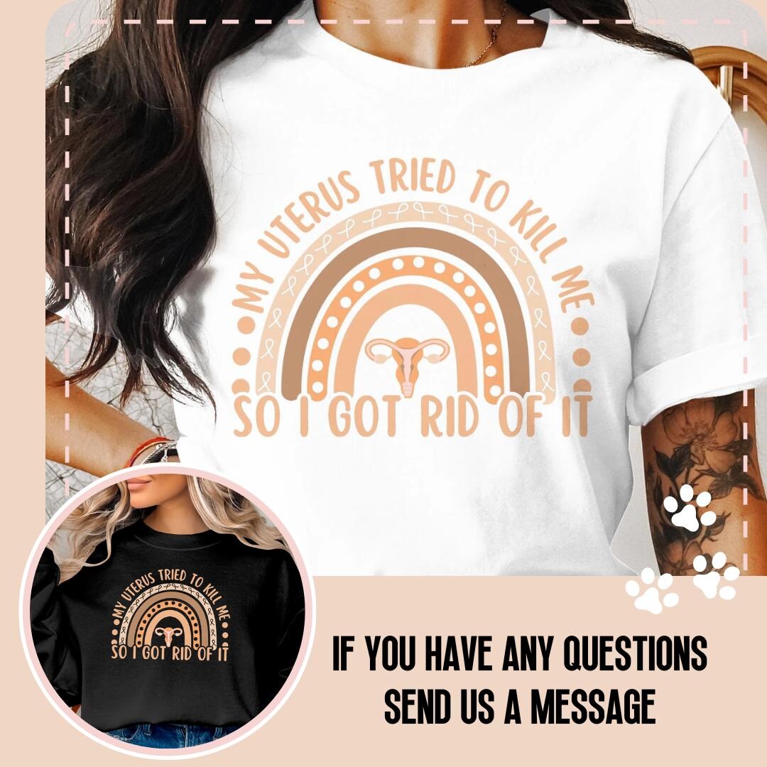 Uterine Cancer Boho Rainbow T-shirt, Sarcasm Shirt, Funny Cancer Shirt ...