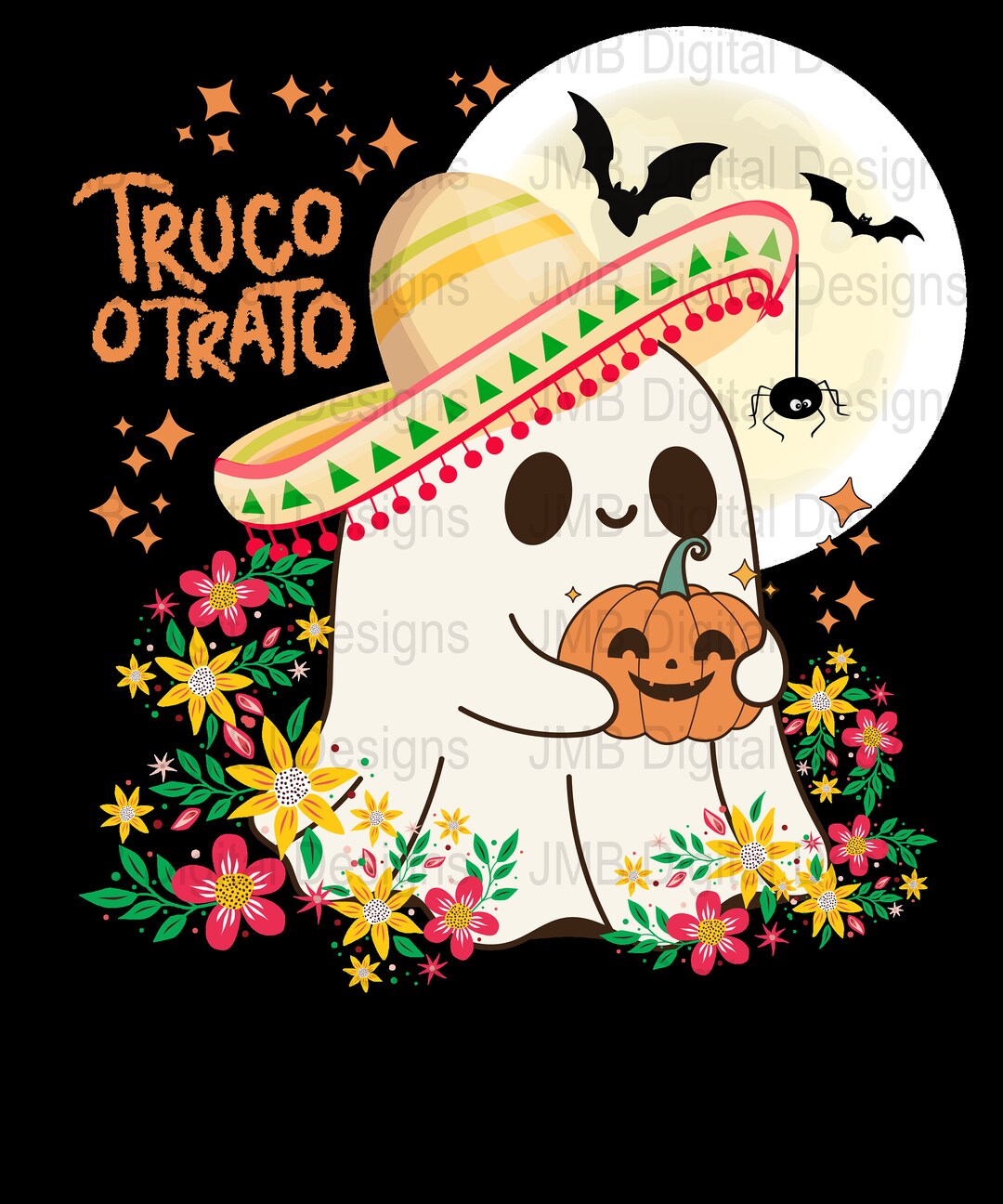 Halloween Spanish Ghost PNG File, Digital Download, Cute Ghost Art ...