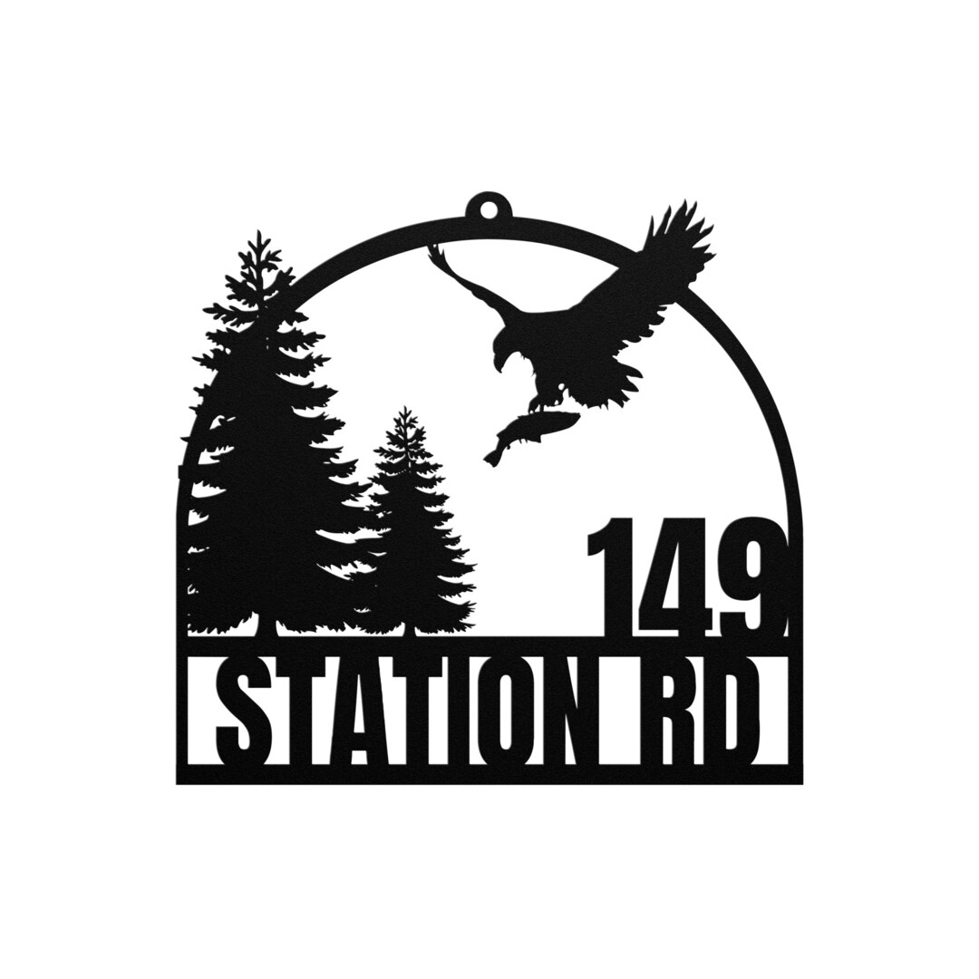 Eagle Home Address Sign, Address Metal Wall Art, Housewarming Present ...