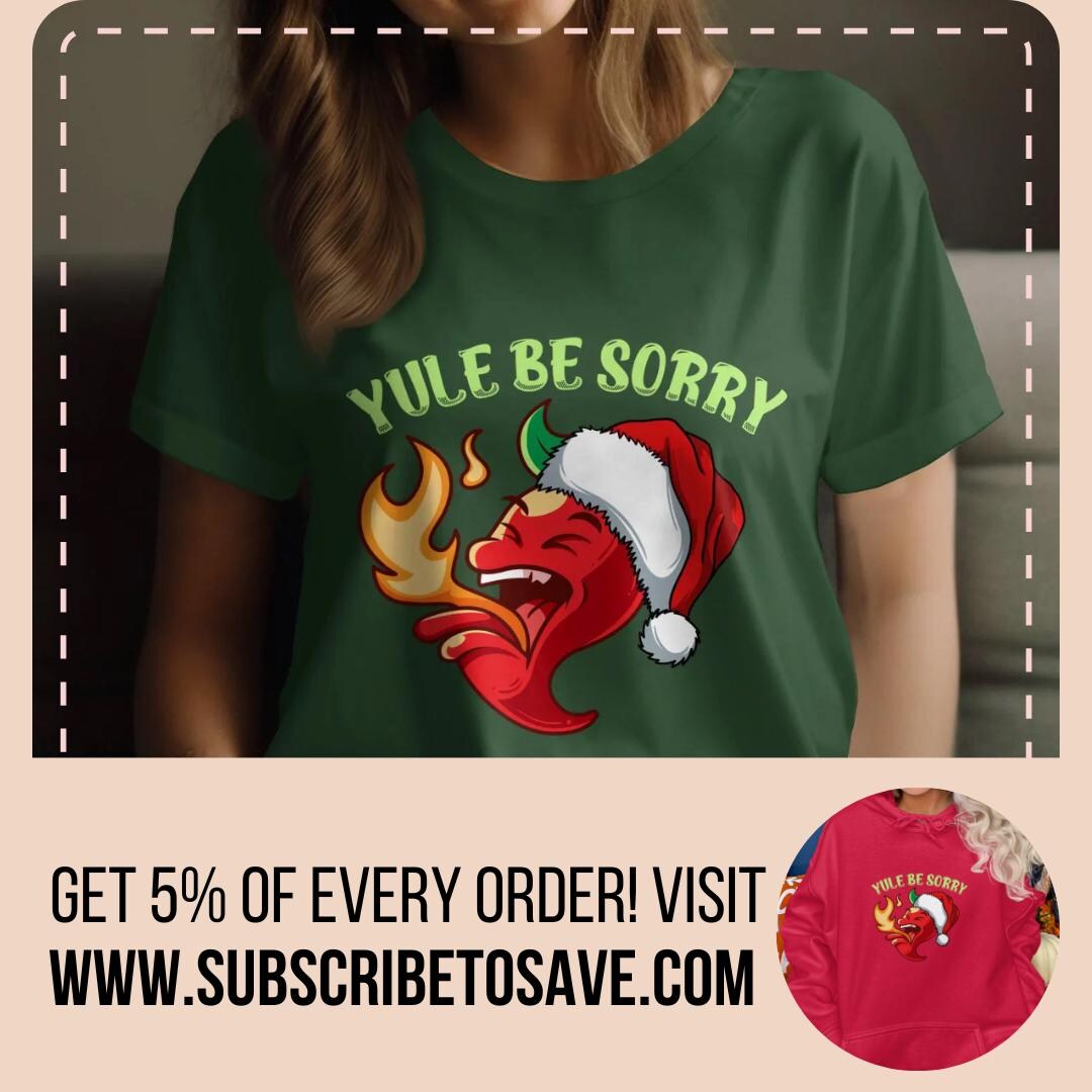 Funny Christmas Chilli Tshirt, Yule Be Sorry Tshirt, Hot Pepper Santa ...