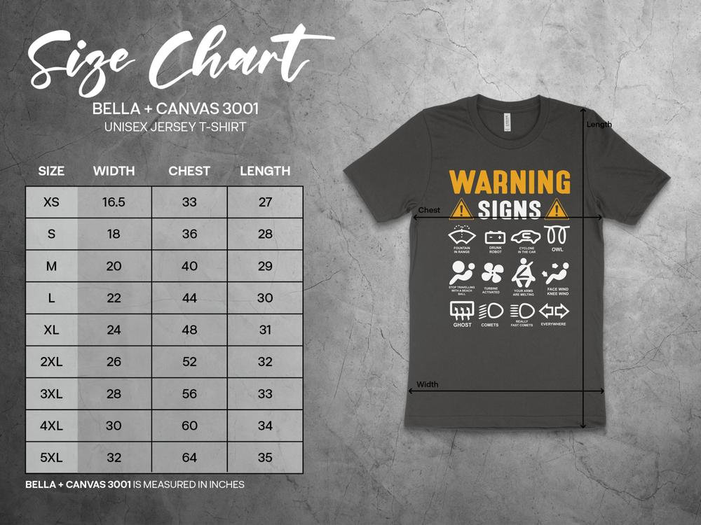 Funny Car Warning Signs Shirt, Funny Dash Icons T-shirt, Car Warning ...