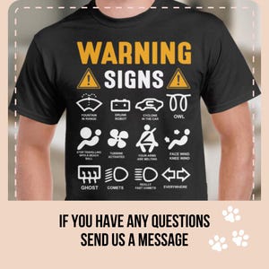 Funny Car Warning Signs Shirt, Funny Dash Icons T-shirt, Car Warning ...