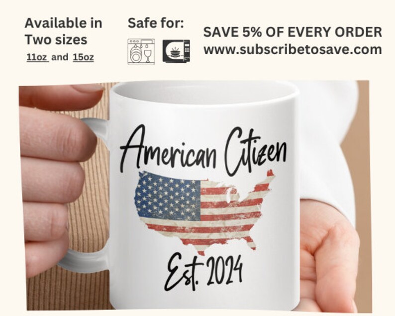 New American Citizen Mug, Commemorative Citizenship Gift, Gift Idea for ...