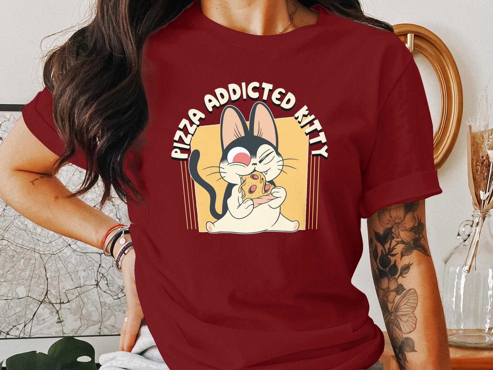 Cat Eating Pizza T-shirt, Funny Cat Shirt, Pizza Shirt, Pizza Lover ...