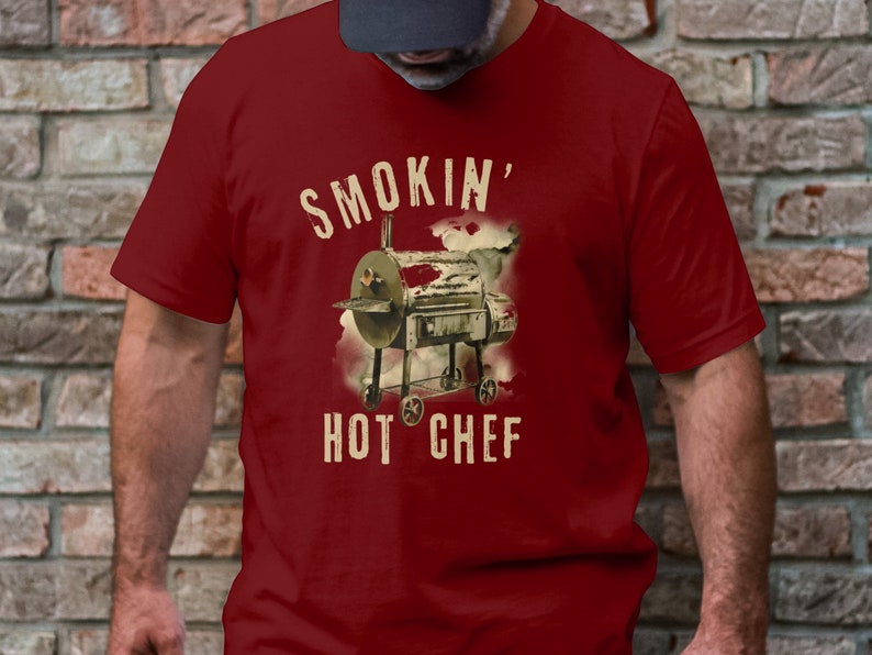 Smokin' Hot Chef T-shirt, Barbecue Lover Grilling Master Tee, Unique ...
