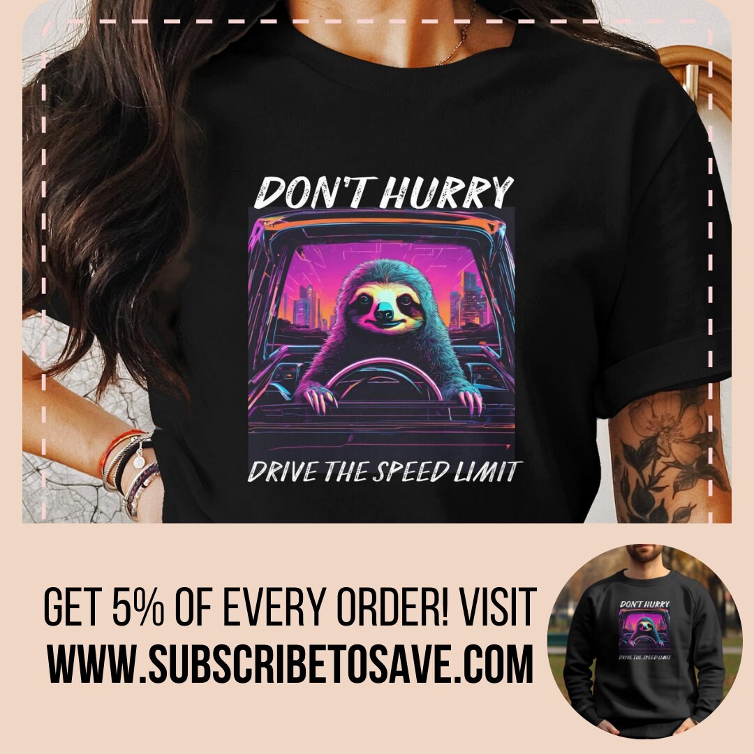 Sloth Slow Driver T-shirt, Funny Sloth Shirt, Cute Sloth Lover Tee ...