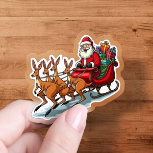 Australian Santa Claus Sticker Sleigh With Kangaroo, Funny Aussie ...