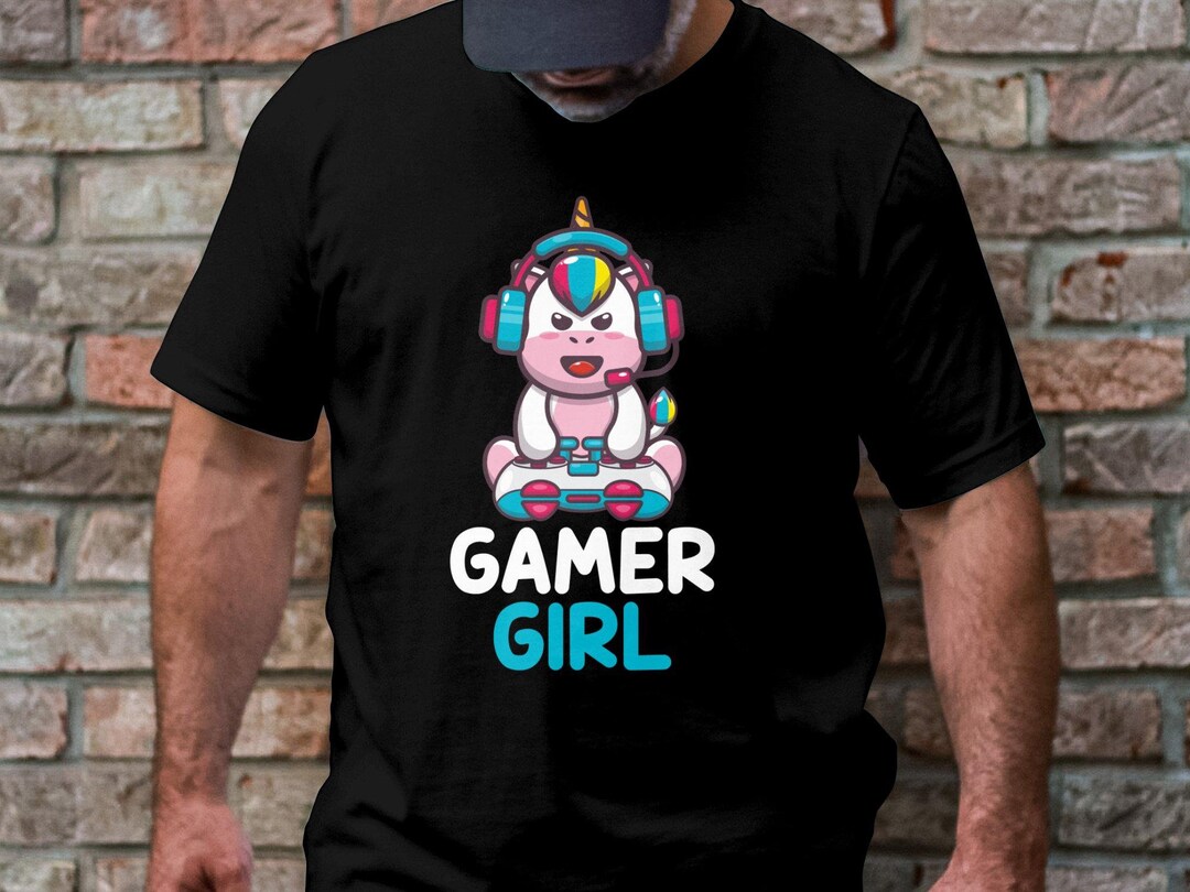 Unicorn Gamer Girl T-shirt, Gaming Girl Tee, Gamer Party T-shirt, Gift ...