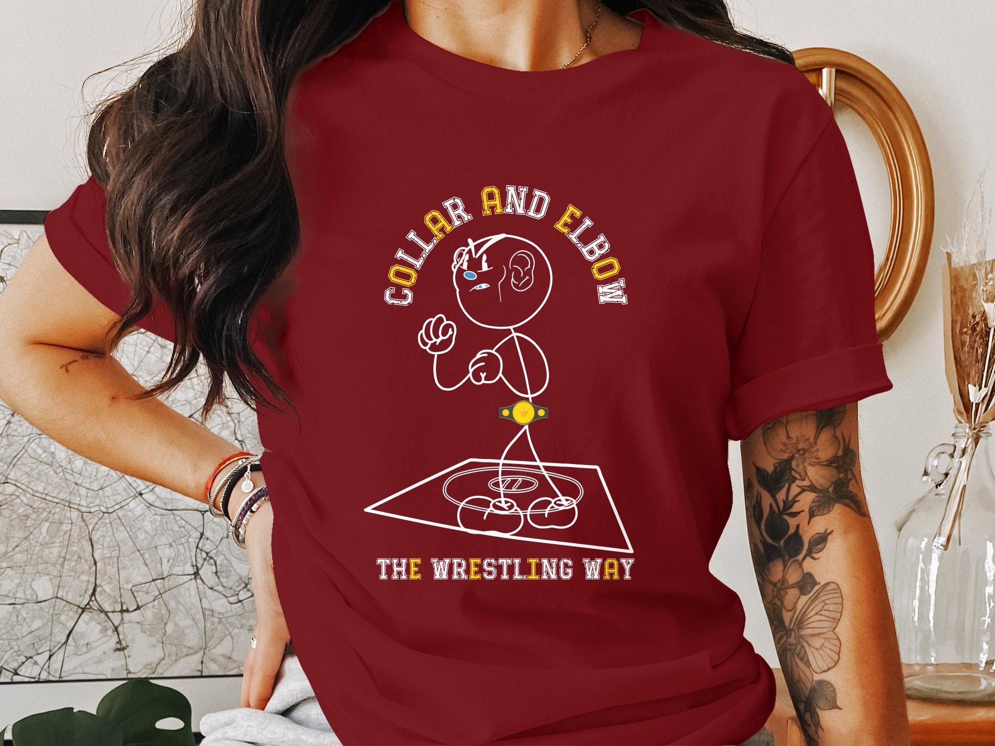 Collar and Elbow Wrestling Cartoon Character Unisex T-shirt, Vintage ...