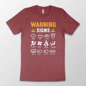 Funny Car Warning Signs Shirt, Funny Dash Icons T-shirt, Car Warning ...