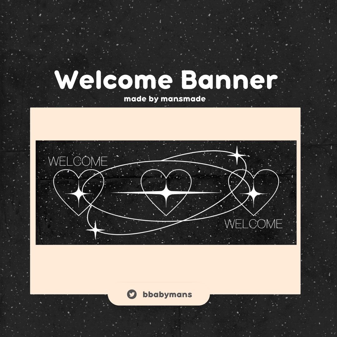 Black Space Fine Line Twitch Banner - Black and White - Etsy